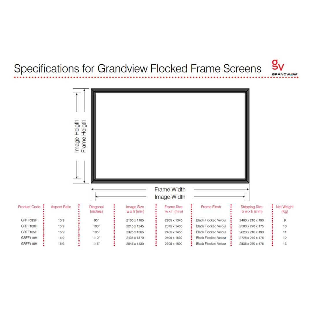Grandview 16:9 Fixed Frame Screen – Rapallo