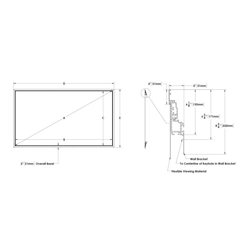 Screen Innovations 2" Fixed Projection Screen – Rapallo