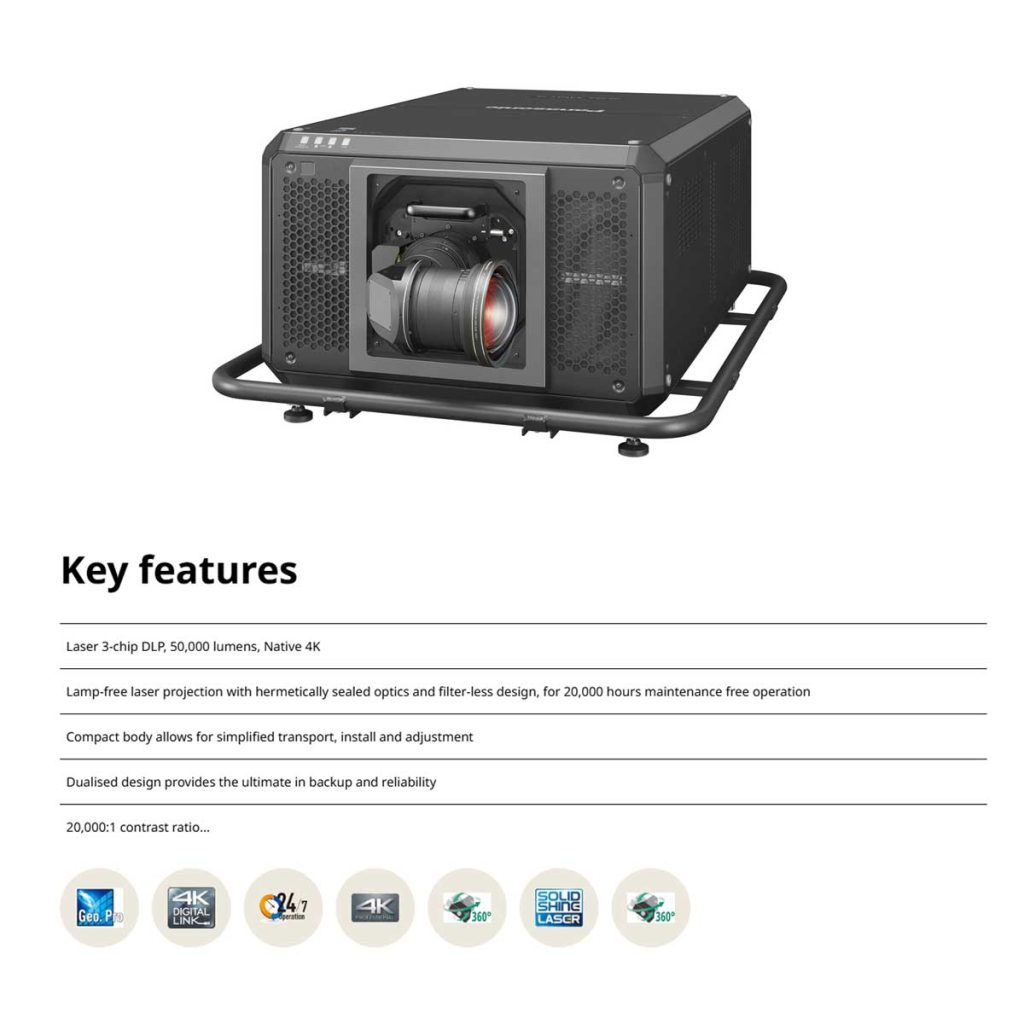 Panasonic PT-RQ50K 50,000LM 4K Laser Projector – Rapallo
