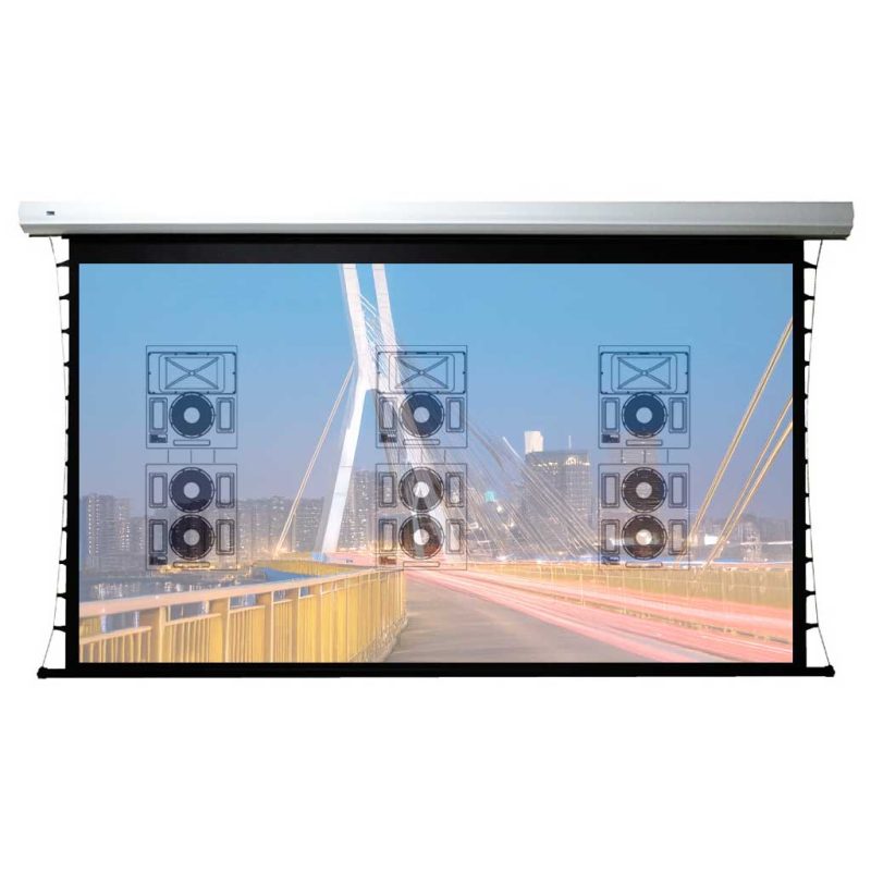 100" Indigo 16:9 Tab-Tensioned Motorised Acoustic Screen – Rapallo